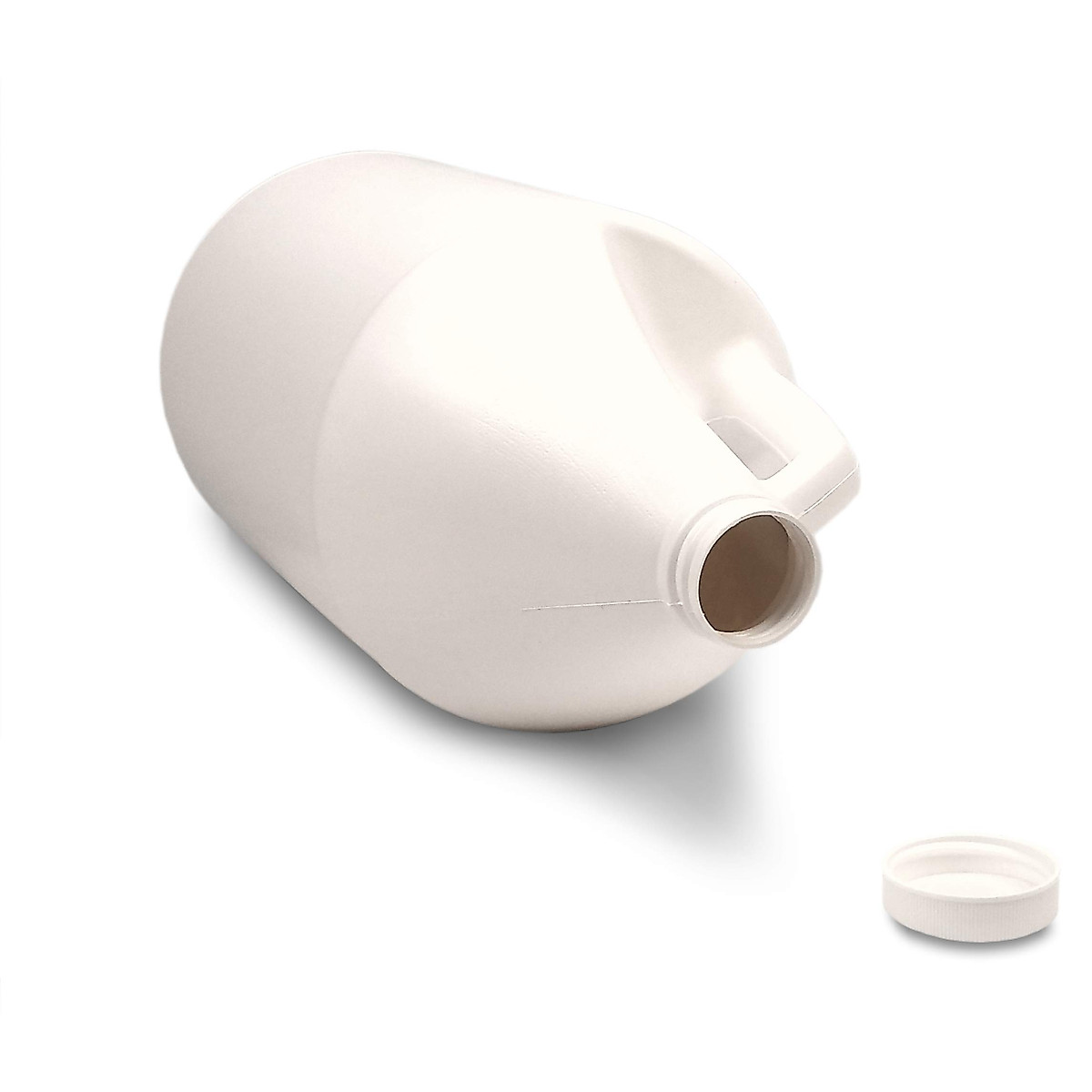 Empty HDPE Bottle, Jug Style, 1 gal, Plastic with Lid (White)