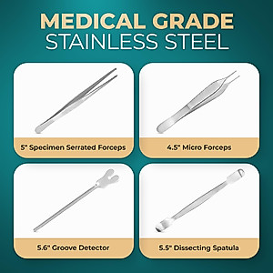 Advanced Dissection Kit Biology Lab Anatomy Dissecting Set with Stainless Steel Scalpel Knife Handle Blades for Medical Students and Veterinary by InstaSkincare