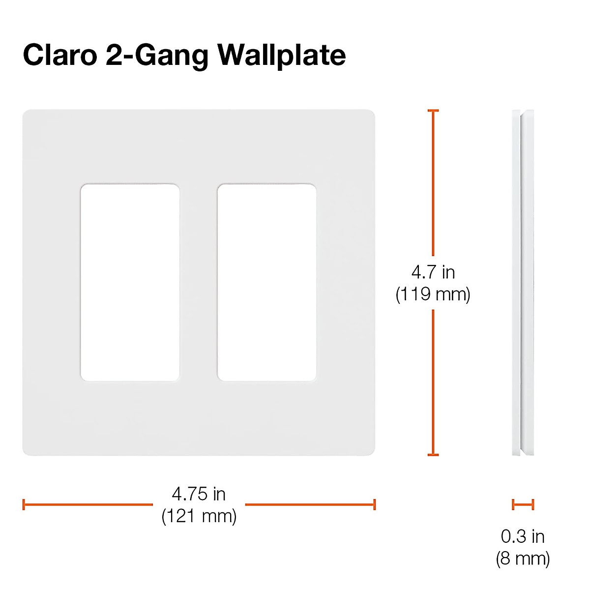 Lutron SC-2-SW Lutron CW-2 Claro Two Gang Designer Wall Plate
