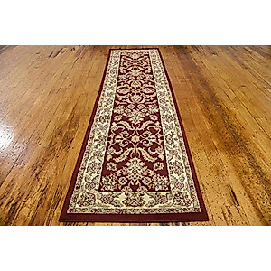 Unique Loom Voyage Collection Traditional Oriental Classic Intricate Design Area Rug (2' 7 x 10' 0 Runner, Red/Tan)