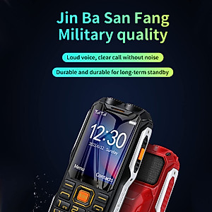 VBESTLIFE 2G Unlocked Rugged Phone for Seniors, Multifunction Senior Cellphone Portable Pocket Rugged Mobile Phone for 2.4in HD Screen, 16800mAh Long Standby, Flashlight,Radio,MP3(Red)