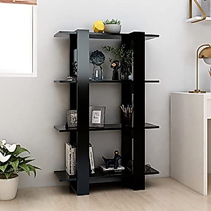 DYRJDJWIDHW Book Cabinet/Room Divider Bookshelf for Bedroom,Shelves,Wood Bookcase,Suitable for Bedroom, Office, Living Room, Study,Black 31.5"x11.8"x48.6"