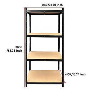Garage Shelving Units: 64 x 32 x 16 inches | Heavy Duty Racking Shelves for Storage - Black 4 Tier (353 lbs Per Shelf), 1411 lbs Capacity | Multipurpose Shelf Display Rack for Workshop, Shed, Office