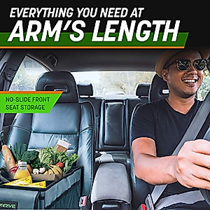 Drive Auto Car Trunk Organizer - Collapsible, Multi-Compartment Automotive SUV Car Organizer for Storage w/Adjustable Straps - Truck & Car Accessories for Women and Men - Black