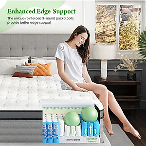 Onlylucky Full Size Mattress - 12 Inch Gel Memory Foam Mattress with Individual Pocket Spring for Pressure Relief & Motion Isolation, Premier Comfort Night Sleep, Medium Firmness Hybrid Full Mattress