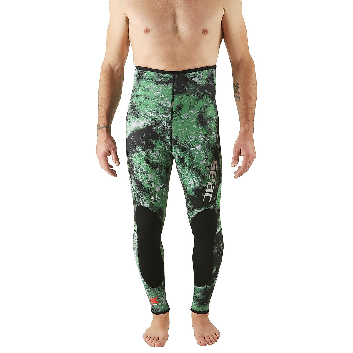 SEAC Ghost, High-Waisted Pant in 5 mm Ultrastretch Neoprene for Freediving and Spearfishing, camo Green, Medium (0010352250055A)