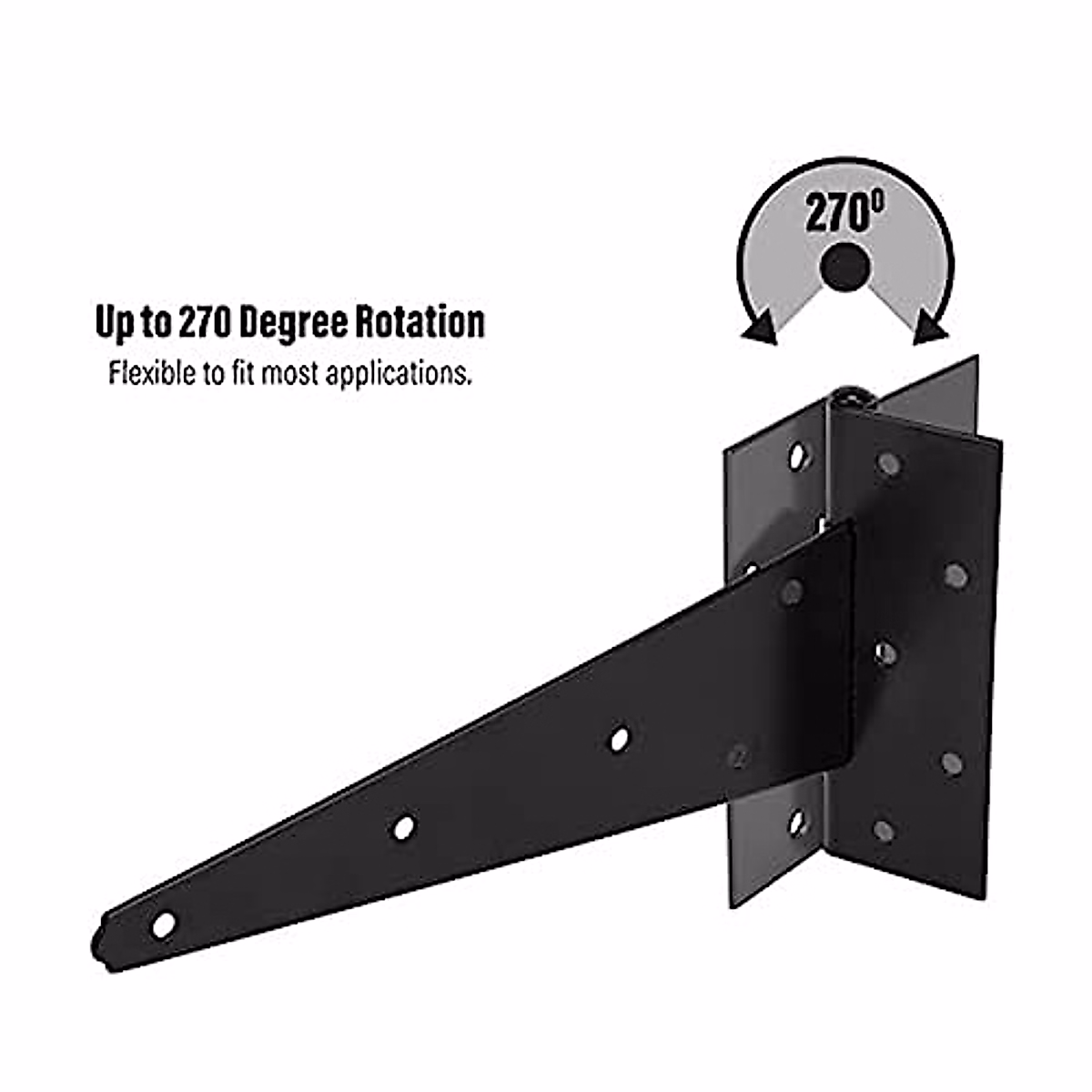 PRIZOM 12Inch T-Strap Shed Door Hinges Gate Strap Hinges Wrought Hardware for Wooden Fences,Yard,Barn Door,Rustproof