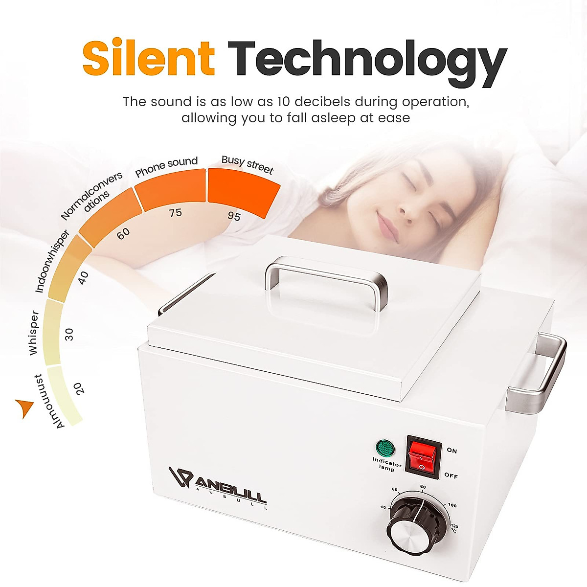 Anbull BUT2.5L 5.5lb Professional Single Wax Warmer, Electric Lagre Wax Heater Pot for Hair Removal with 20-120℃ Temperature Control, Paraffin Hot Facial Skin SPA Equipment