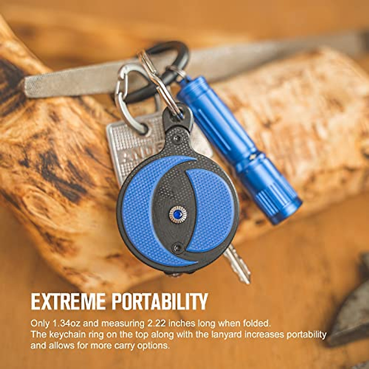 OKNIFE Nightclaw Mini Keychain EDC Folding Pocket Knife, D2 Hawkbill Blade and G10 Handle, for Outdoor, Survival, Camping and Gift (Blue)