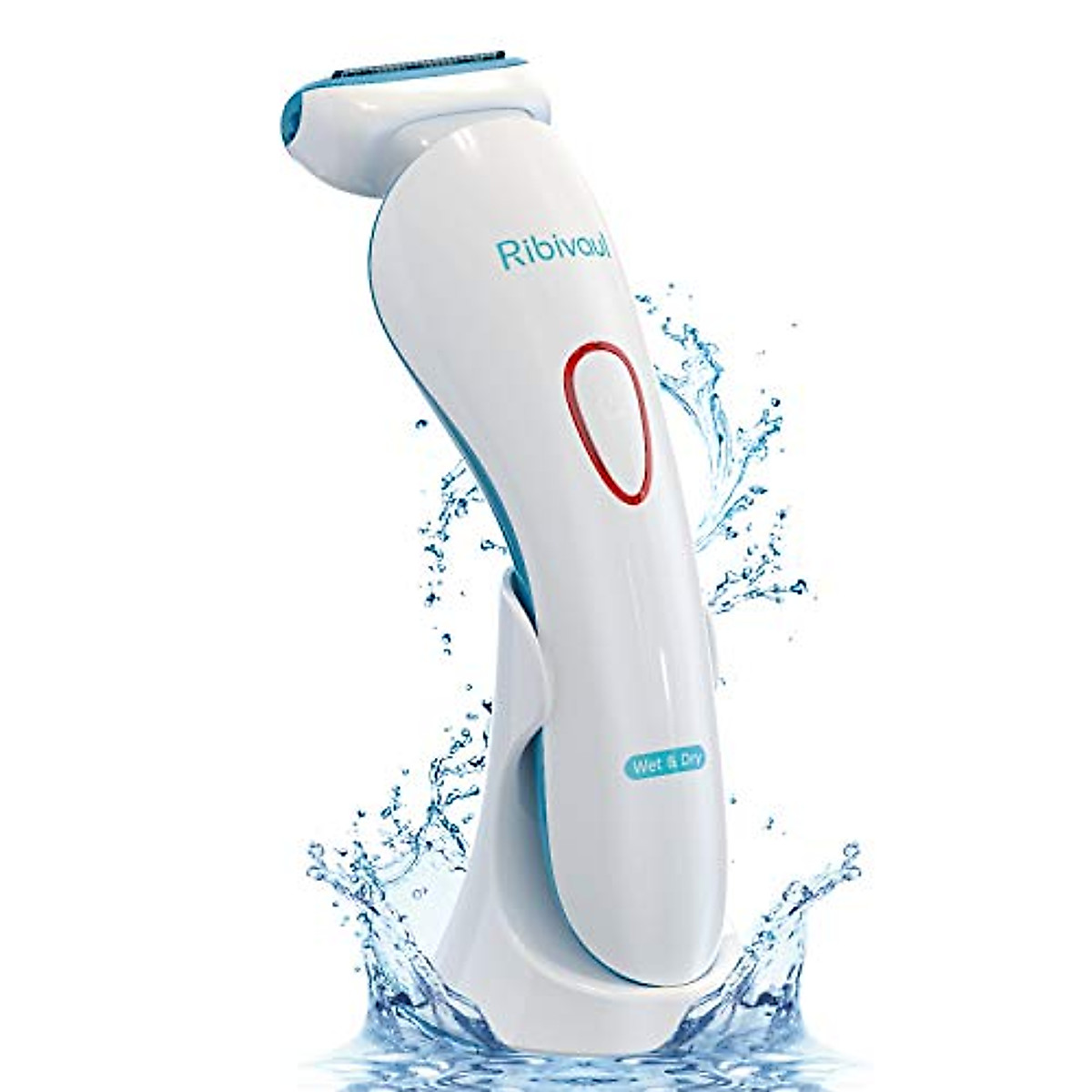 Electric Shaver for Women, Ribivaul Women's Electric Razor for Legs and Underarms, Cordless Ladies Electric Razor for Women Pubic Hair, 3-Blade in 1 Foil Shaver and Bikini Trimmer, Wet & Dry Use, Blue