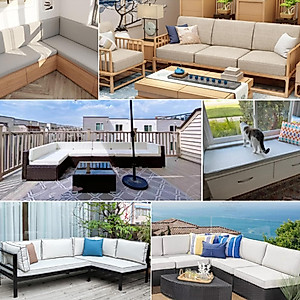 TurKas Personalized Bench Cushion, Custom Window Seat Cushion, Chair Pad for Outdoor Indoor Furniture, Optional Fabric Waterproof Leather Linen Fabric Piping