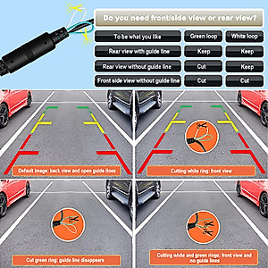 Backup Camera, JPP Embedded Front/Rear View Camera Waterproof Reverse Camera, IR Night Vision Reverse Camera Parking Guide Line & Screen Mirror Image on/Off for Truck, Car, Travel Trailer.