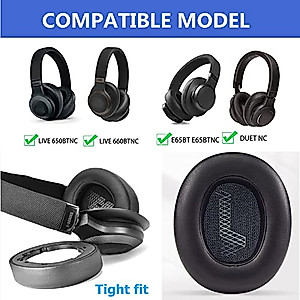 LIVE650BTNC Earpads Replacement Ear Cushions Compatible with Live 650BTNC LIVE660btnc E65BT E65BTNC Everest Elite 750NC V710 and Duet NC Wireless Over-Ear Headphones(Black)