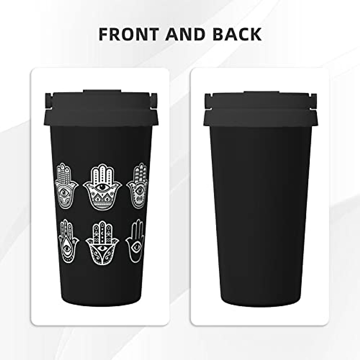 The Hamsa Hand Tumbler Cup Stainless Steel Portable Insulated Coffee Mug, For Home, Office, Coffee Shop