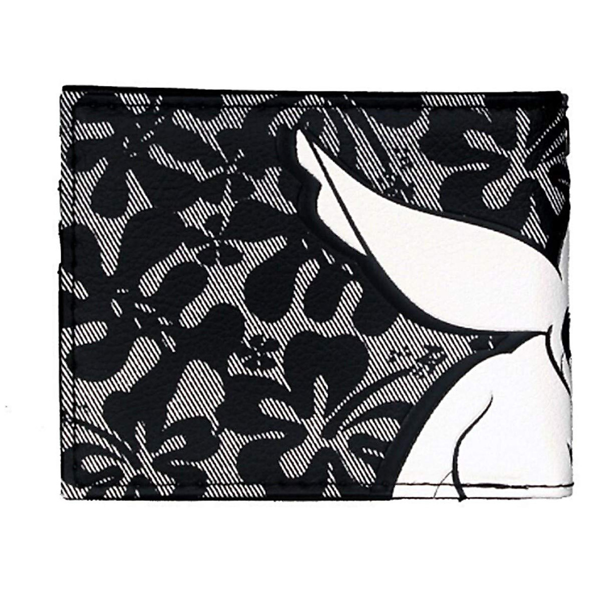 Classic Cartoon Blue Alien Character Black And White Bi-Fold Wallet