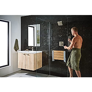 Moen 90 Degree Brushed Nickel Posi-Temp Modern Shower Trim Kit, Valve Required, TS2712BN