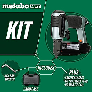 Metabo HPT Pin Nailer Kit | Pro Preferred Brand of Pneumatic Nailers | 23 Gauge | Accept 5/8-Inch to 1-3/8-Inch Pin Nails | Ideal for Cabinets, Paneling, Craft Work, & Picture Frame Assembly | NP35A
