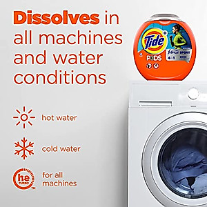 Tide PODS Liquid Laundry Detergent Soap Pacs, 4-n-1 with Febreze, HE Compatible, 85 Count, Fights even week old Odors, Sport Odor Defense