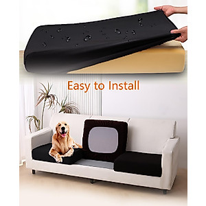 FLYMEI 8Pcs Patio Stretch Cushion Cover Outdoor Cushion Cover Replacement Patio Sofa Couch Slipcovers Chair Seat Cover with Elastic Bottom, Black