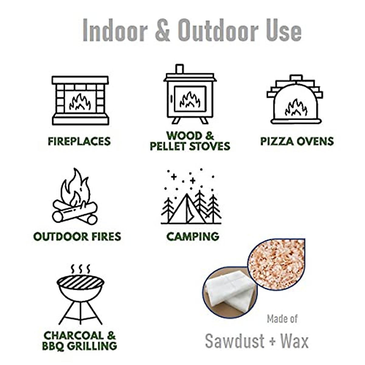 Superior Trading Fire Starter Pods in Travel Packs - Fire Starters for Campfires, BBQ, Grill, Pit, Wood Stove & Charcoal Starter, 15-20-Min Burn, 40 Extra Large Pods, USA Made, Brown, 3.5 Lbs