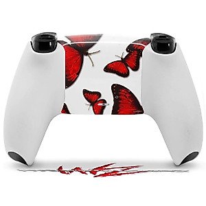 WraptorSkinz Skin Wrap compatible with Sony PS5 DualSense Controller Butterflies Red (CONTROLLER NOT INCLUDED)