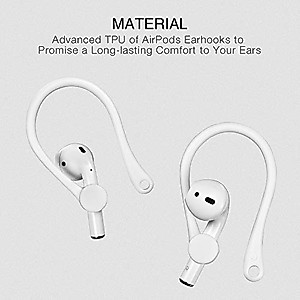 Ear Hooks Designed for Apple AirPods 1, 2, 3, Pro and Pro 2, ICARERSPACE AirPods Ear Hooks for Running, Jogging, Cycling, Gym - White