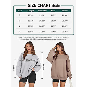 ATHMILE Girls' Fashion Oversized Sweatshirt Crewneck Fleece Long Sleeve Pullover Hoodies Tops Fall Outfits 2024 Clothes-S