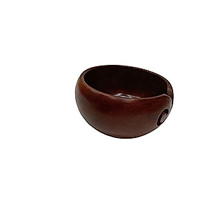 Indian Glance Wooden Yarn Storage Bowl with Carved Holes & Drills Knitting Crochet Accessories, Beautiful Gifts on All Occasions for Moms and Grandmothers (6x3)