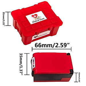 5Pcs HIRCQOO RC Scale Mini Tool Set Decoration Accessories Compatible with Traxxas TRX4 Axial SCX10 RC4WD D90 Tamiya CC01 90046 Redcat Gen7 TF2 1/10 RC Crawler Car Truck (Red)