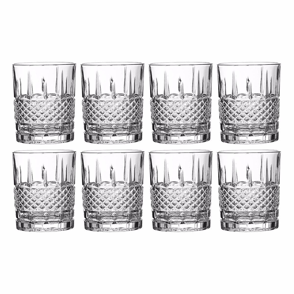 Castlecombe Lowball Whiskey Glasses, 8 Pc. Set, 10.6 ounce Short Drinking Glassware for Liquor, Bourbon, Rye, or Beer, Elegant Drinkware for Men or Women, Dishwasher Safe