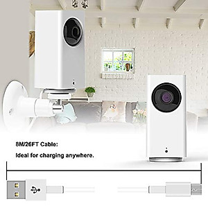 FASTSNAIL Wall Mount with 26FT Power Extension Charging Cable Compatible with Wyze Cam Pan,Mounting Kit Including Charging Cord Compatible with Wyze Cam Pan, Indoor and Outdoor Security Mount