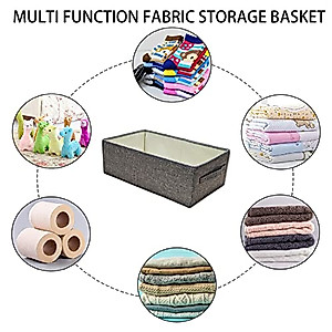 KINGSUSLAY Collapsible Fabric Storage Basket, Storage Bins and Baskets for Organizing, Perfect for Easter Gift Stuffers, Clothes, Nursery, Toys,Closet Bins(Grey-3PCS, 16.15x10x6.5Inch)