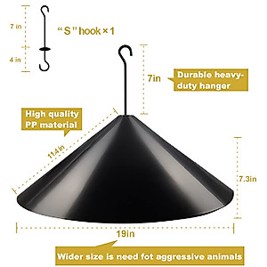 Queension Squirrel Baffle Wrap Guard Around Protects Hanging Bird Feeders for Outdoor Shepherd’s Hook, Save Bird Houses from Squirrels, Raccoons, and Rodents - Hang Mount 19 Inch 1pcs