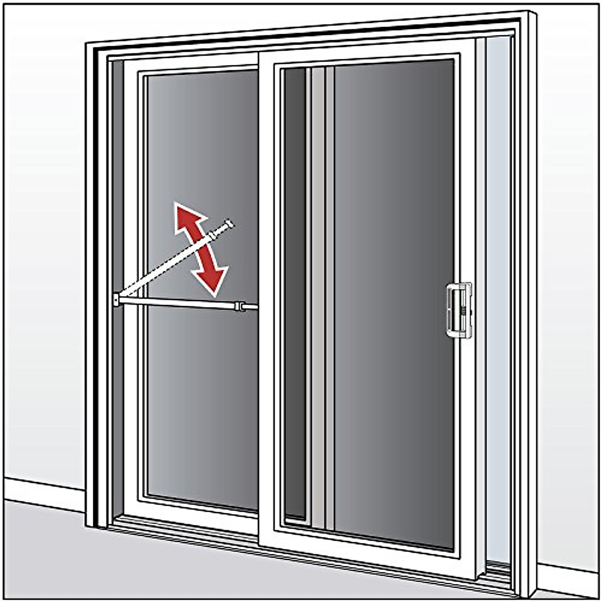 Ideal Security Sliding Door Security Bar for Patio Doors and Sliding Glass Doors, Black, Recyclable Cardboard Package, (25.75-47.5 Inches)