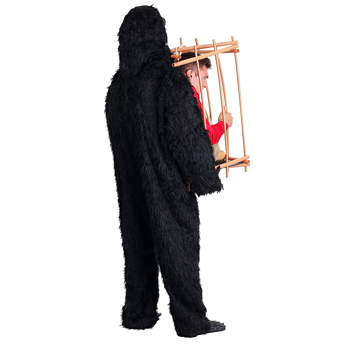 HouseHaunters "Get Me Outta This Cage" Gorilla and Cage Costume Kit, Black/Bamboo, One Size