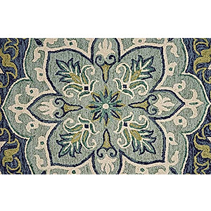 LR Home Dazzle Area Rug, 4' Round, Teal