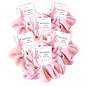 Ballerina Party Favors, Hair Scrunchie, Dance Recital Gift for Girls, Ballet Birthday Decorations and Supplies (6 Pack)