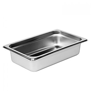 TrueCraftware-Quarter Size 2-1/2" Deep Stainless Steel Anti-Jamming Steam Table Pan 22 Gauge- Chafing Steam Food Pan Anti-Jam Steam Table Hotel Pan for Restaurant Family Events Personal Catering Use