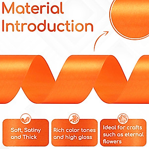 Aoropo Orange Ribbon 1-1/2 Inch x 60 Yards, Orange Satin Ribbon for Gift Wrapping, Flower Bouquet, Baby Shower, Crafts, Birthday, Wedding and Handmade Roses