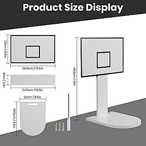 SIHPTO Basketball Trash Can Holder(Excluding Trash Can)，Wastebasket Backboard，White Wooden Basketball Mini Rack Bedroom Office Kitchen Living Room Fun Trash Can