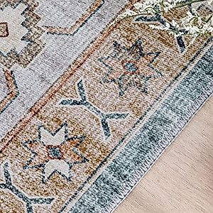 DECOMALL Ariel Area Rug 5x7, Orange Traditional Rug, Bohemian Carpet for Bedroom Living Room Dining Room, Orange 5’x7’