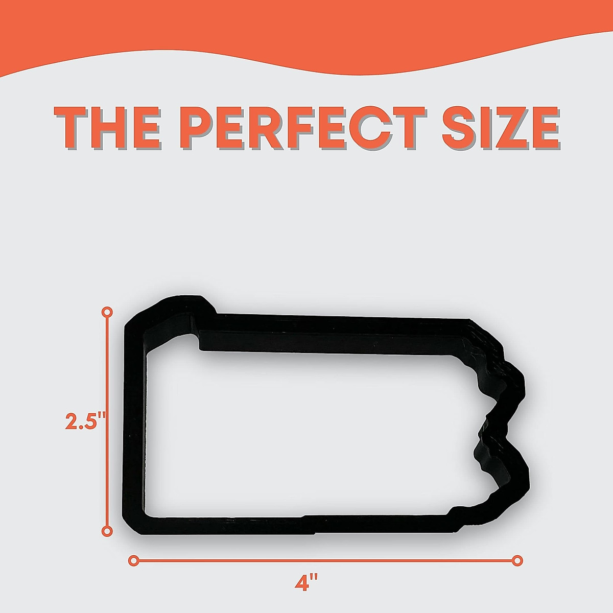 Pennsylvania State Cookie Cutter with Easy to Push Design, for Sports, Work Events, and Graduation Celebrations (4 inch)