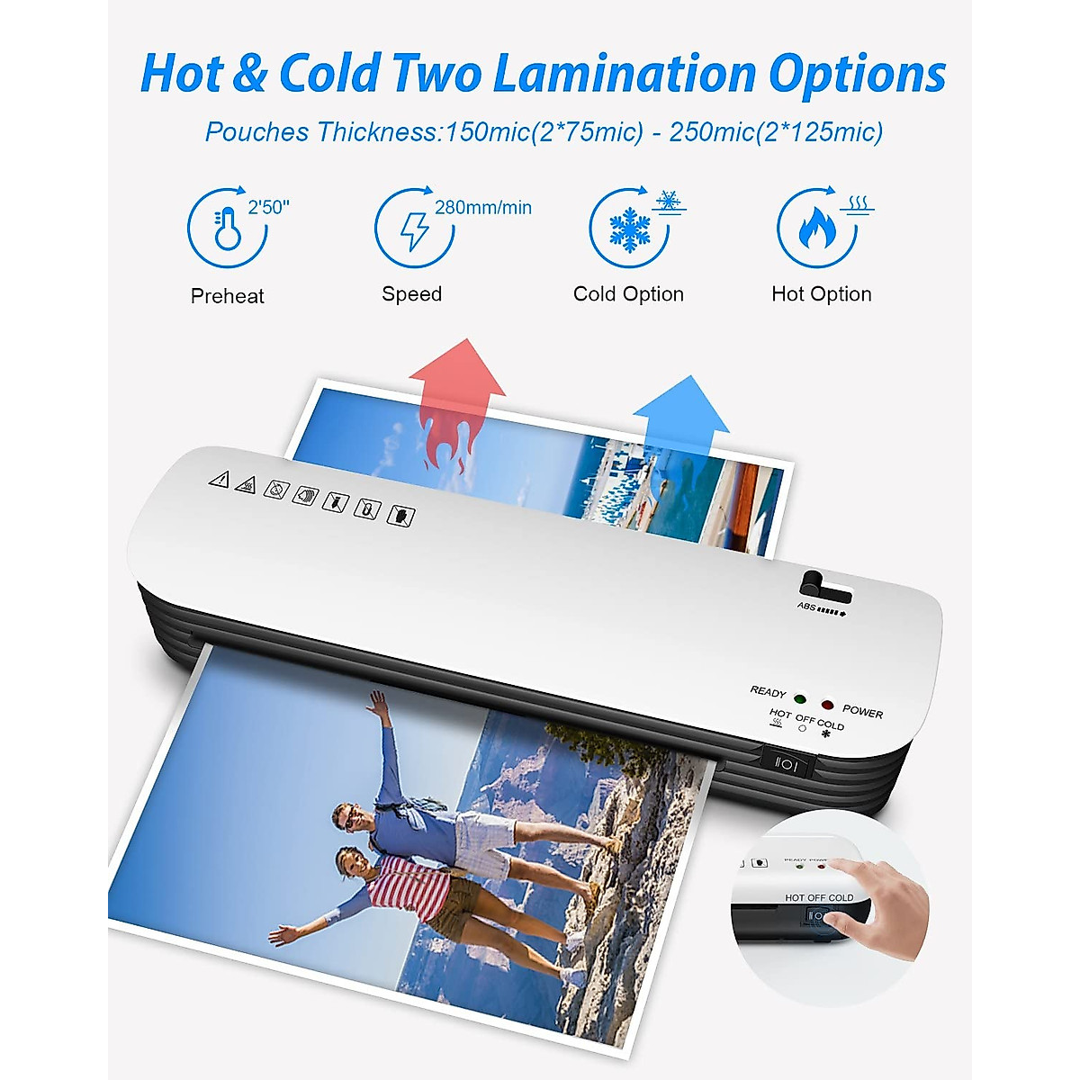 Merece Laminator - 4 in 1 A4 Thermal Laminator Machine, Personal Laminator for Home Use School Teachers Office Card Classroom, 9 Inches Small Hot Cold Lamination Machine with 30 Laminating Pouches