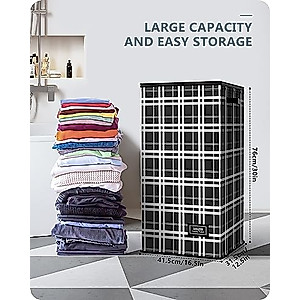 SOLEDI Laundry Hamper with Lid 100L Large & Tall Collapsible Laundry Baskets, Clothes Hamper with Bag Removable Easy to Carry, Dirty Hampers for Bedroom, Bathroom, Dorm, College