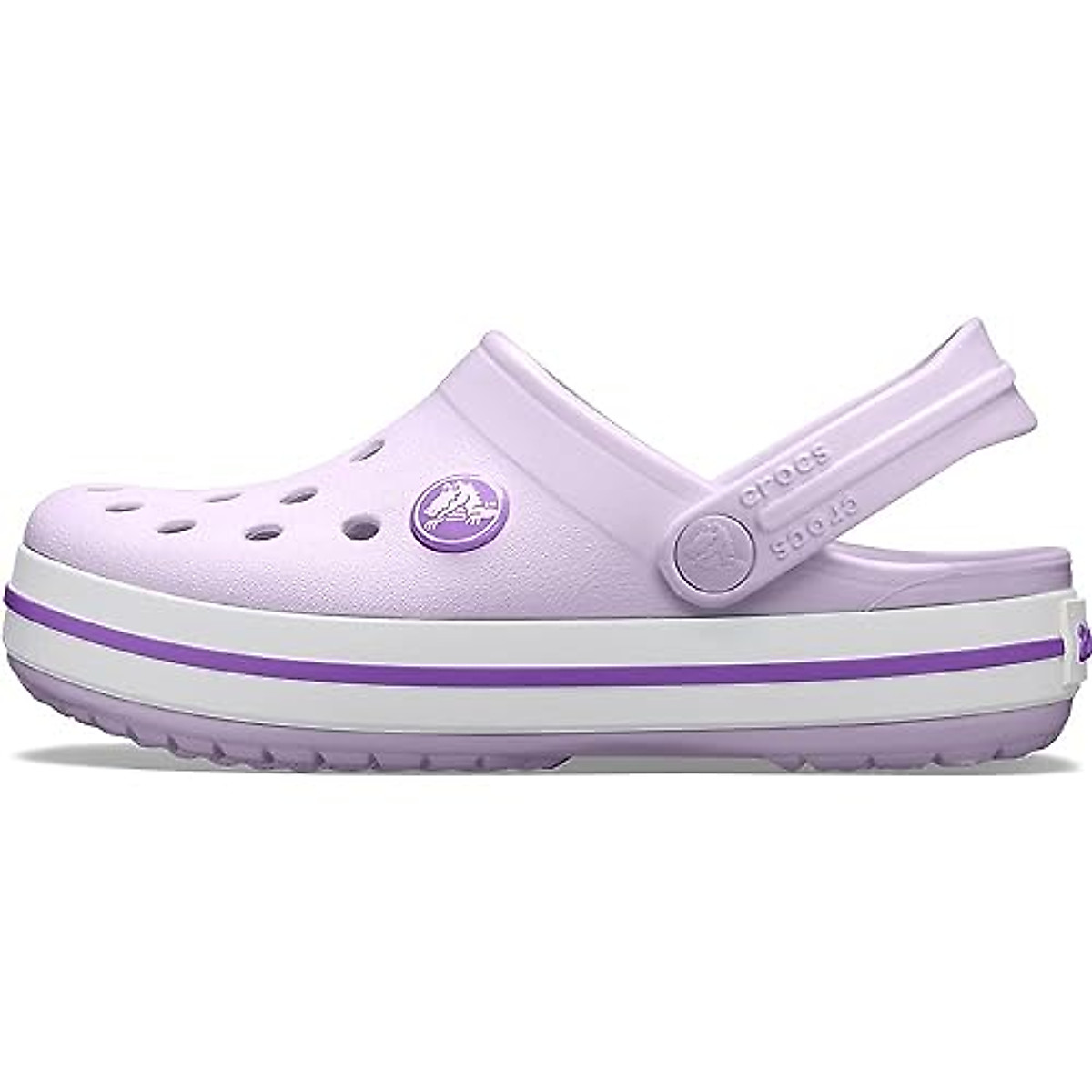 Crocs Unisex-Child Crocband Clogs (Little Kid/Big Kid), Lavender/Neon Purple, 2 Little Kid