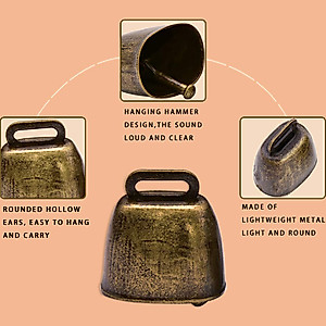 16PCS Vintage Style Metal Cow Bell, Cowbell for Grazing Cattle, Horses and Sheep, Animal Anti-Lost Accessories Bell,Often Used in Festive Cheering Loudly Calling Bell (Brass)