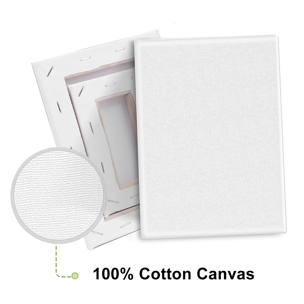 4 Packs Stretched Canvases for Painting with 3x5in,5x7in,8x10in,10x12in, Primed Canvas,Blank Painting Canvas for Oil & Acrylic Paint.