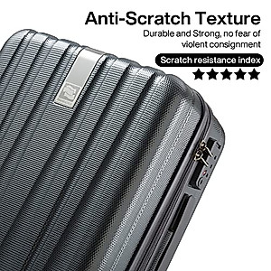 Hanke Luggage Sets 2 piece Carry On Luggage with Wheels PC Hard Shell Suitcases Lightweight Checked Tsa Luggage Large Travel Suitcase Woman Men 20/24 Inch(Jet Black)