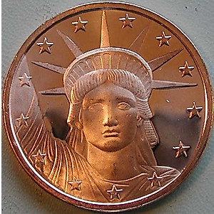 20 Round Tube 2012 .999 Pure Copper Bullion Round Liberty Head Design
