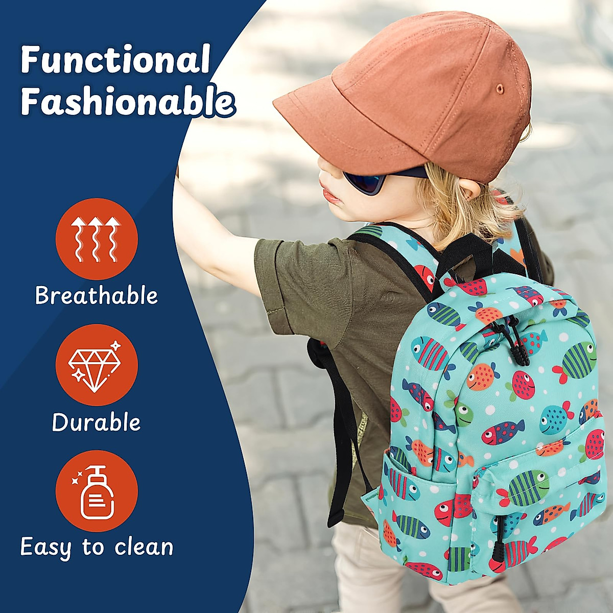 Zicac Children's Cute Canvas Backpack Mini Rucksack Bag (M, Green)